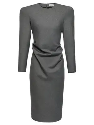 Magda Butrym Midi Bow-detail Ruched Dress - Grey