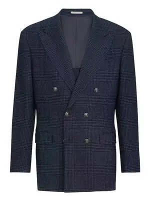 Brunello Cucinelli Peaked-lapel Double-breasted Blazer - Blue