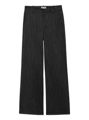 Zadig&Voltaire Charcoal Gray Pinstripe Trousers - Black