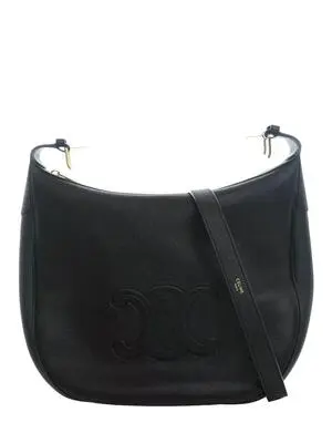 Celine Celine Supple Grained Calfskin Heloise Shoulder Bag Black