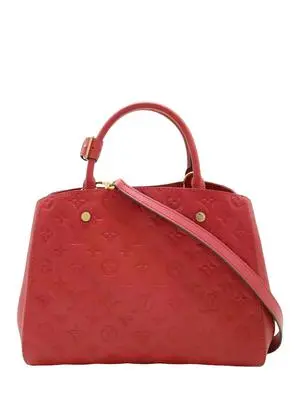 LOUIS VUITTON Monogram Empreinte Montaigne Mm Satchel - Red
