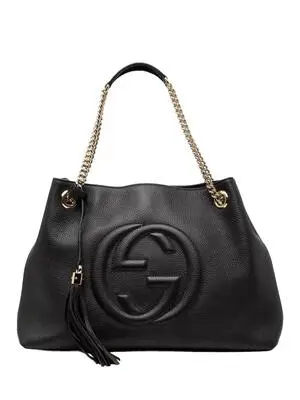Gucci Calfskin Soho Chain Tote Bag - Black