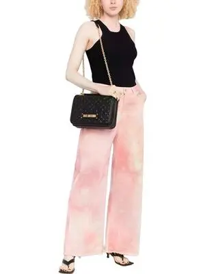 Moschino Quilted Chain Shoulder Bag - Black