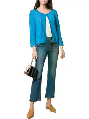 SOTTOMETTIMI Merino Wool One-button Cardigan - Blue