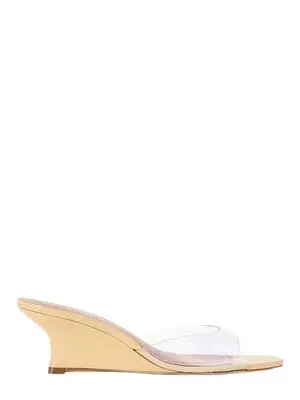Staud Brigitte Transparent Strap Wedge Sandals - White