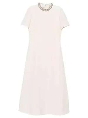 Valentino Garavani Crystal Embellished A-line Dress - Neutrals