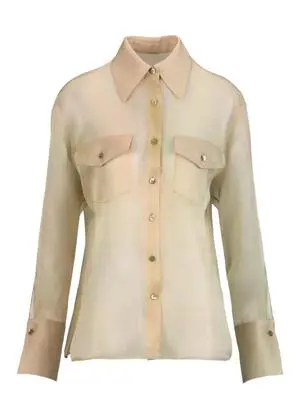 Luisa Spagnoli Sheer Button-up Shirt - Neutrals