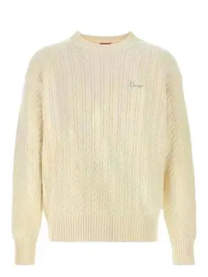Kenzo Cable Knit Crew Neck Sweater - Neutrals