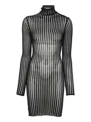DONDUP Ribbed Knit Mini Dress - Black