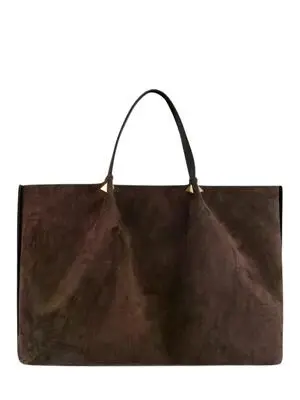 Valentino Garavani Valentino Garavani Large Suede Shopping Bag Brown