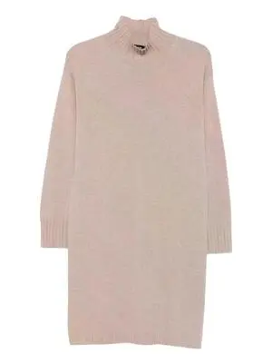 Fabiana Filippi High-neck Knitted Mini Dress - Neutrals