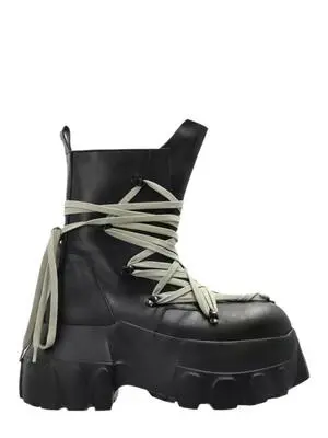 Rick Owens Megalace Lace-up Platform Boots - Black