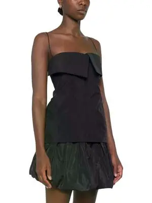 A.M.G. Spaghetti Strap Square Neck Top - Black