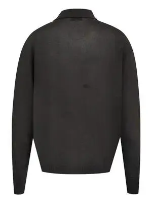 Studio Nicholson Heady Zip-up Polo Sweater - Black