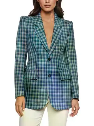 Balenciaga Hourglass Check Blazer - Blue