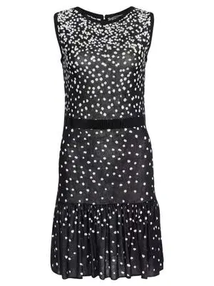 Giambattista Valli Polka Dot Flared Midi Dress - Black