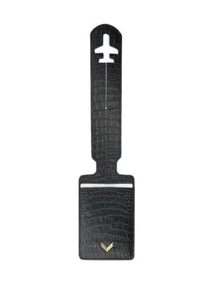 VELANTE Leather Luggage Tag - Black