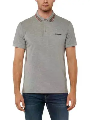 Burberry Icon-stripe Polo Shirt - Grey