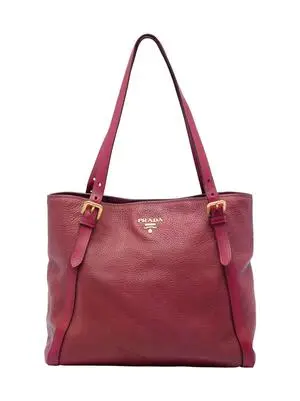 Prada Vitello Daino Shopping Tote Bag - Red