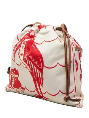 Loewe Loewe Small Anagram Canvas Drawstring Crossbody Bag White