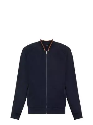 Paul Smith Artist Stripe Trim Zip-up Jacket - Blue
