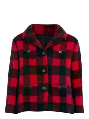 N°21 Check-pattern Patch-pocket Jacket - Red