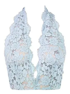 ROWEN ROSE Rowen Rose Lace-Overlay Halterneck Bodysuit