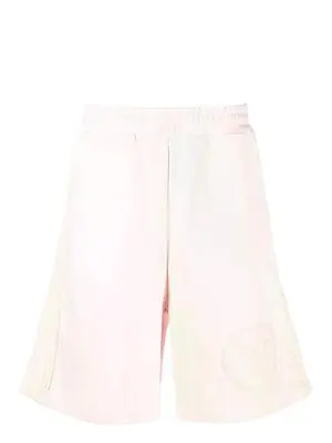 BARROW Cotton Track Shorts With Logo Patch - Pink