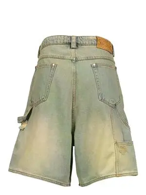 MARKGONG Denim Cargo Shorts With Distressed Finish - Blue