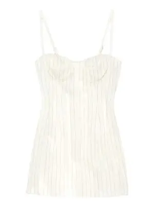 DONDUP Pinstripe Corset Mini Dress - Neutrals