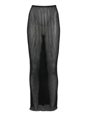 DONDUP Sheer Knit Maxi Skirt - Black