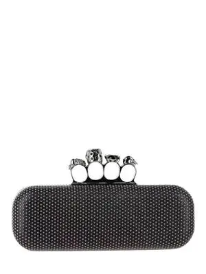 Alexander McQueen Skull Knuckle Studded Clutch Bag - Black