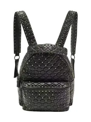 Valentino Garavani Rockstud Spike Quilted Leather Backpack - Black