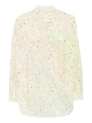 TELA Floral-print Cotton Shirt - Neutrals