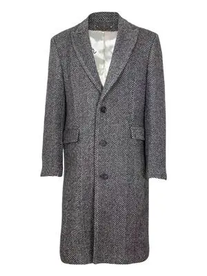 GOLDEN GOOSE Single-breasted Wool Coat - Grey