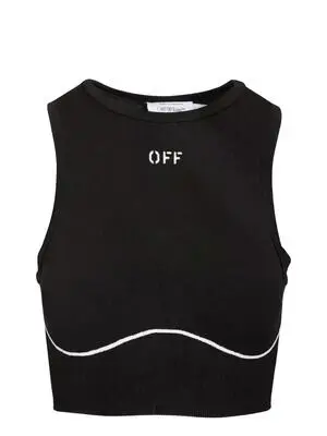 Off-White Off Stamp Seamless Crop Top - Black