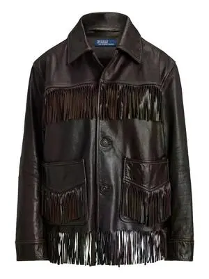 Polo Ralph Lauren Leather Fringe Jacket - Brown