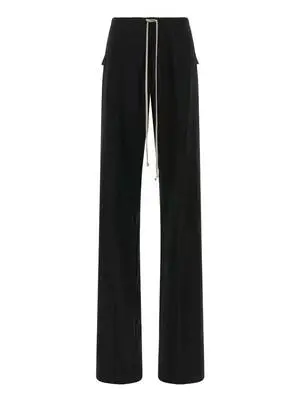 Rick Owens Dietrich Drawstring Wide Leg Trousers - Black