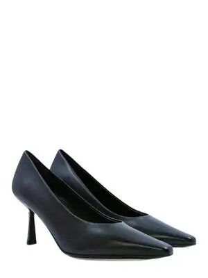 NOTABENE Emmy 70 Square-toe Leather Pumps - Black