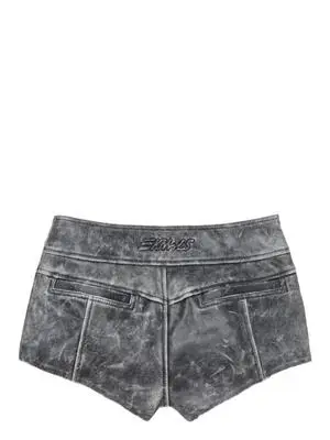 KNWLS Distressed Chain-detail Shorts - Grey