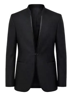 CORNELIANI Satin-trim Single-breasted Blazer