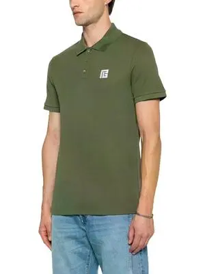 Balmain Logo-patch Polo Shirt - Green