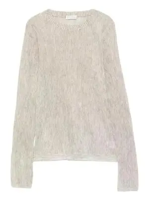 Brunello Cucinelli Ribbed Knit Long Sleeve Top - Grey
