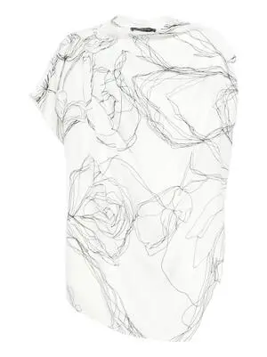 Fabiana Filippi Fabiana Filippi Floral-Print Draped Top Blue