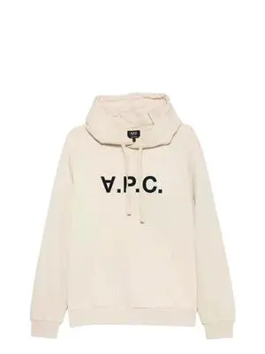 A.p.c. Logo Print Hoodie - Neutrals