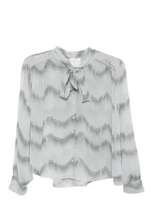 FORTE_FORTE Forte Forte Chevron Pussy-Bow Shirt