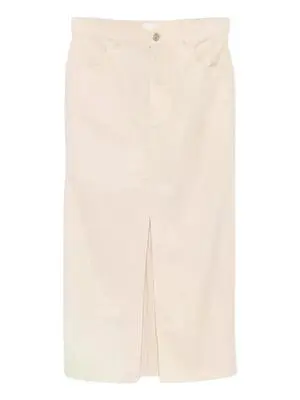 Isabel Marant Étoile Faharia Midi Skirt With Slit Detail - Neutrals