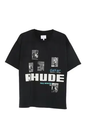 Rhude Logo-print Graphic-print T-shirt - Black