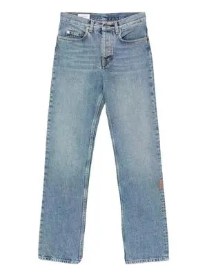 Off-White Logo Patch Straight-leg Jeans - Blue