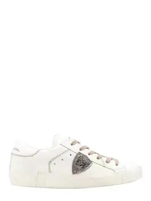 Philippe Model Prsx Low Logo-patch Panelled Sneakers - White